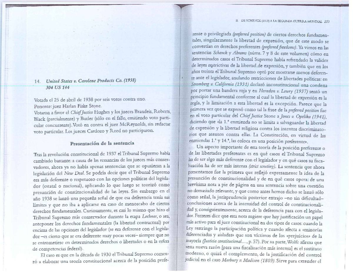 United States v. Carolene Products Co: A Legal Analysis - Studocu