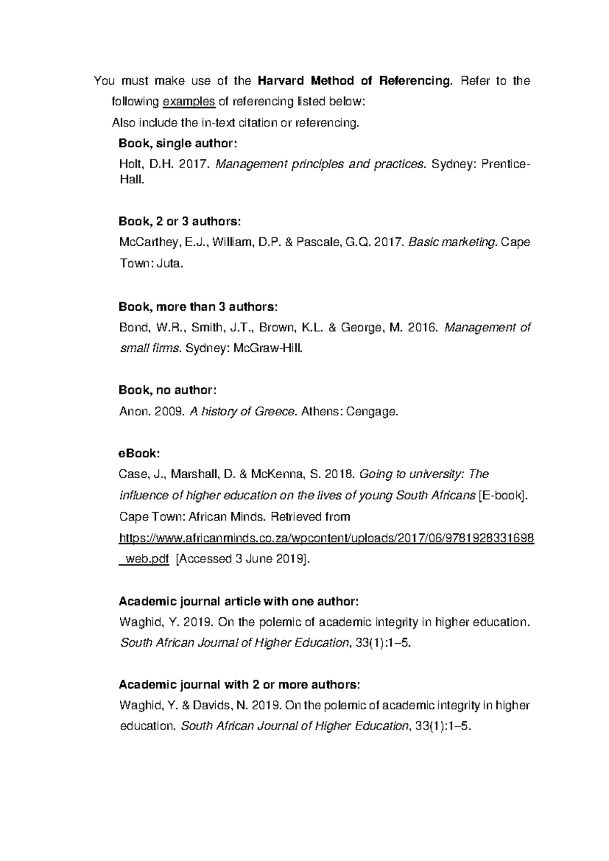 Harvard Referencing Guide: In-Text Citations & Examples - Studocu