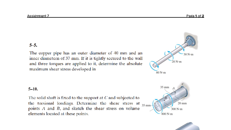 2025 Assignment 7 - Shear Stress Analysis in Copper and Steel Pipes ...