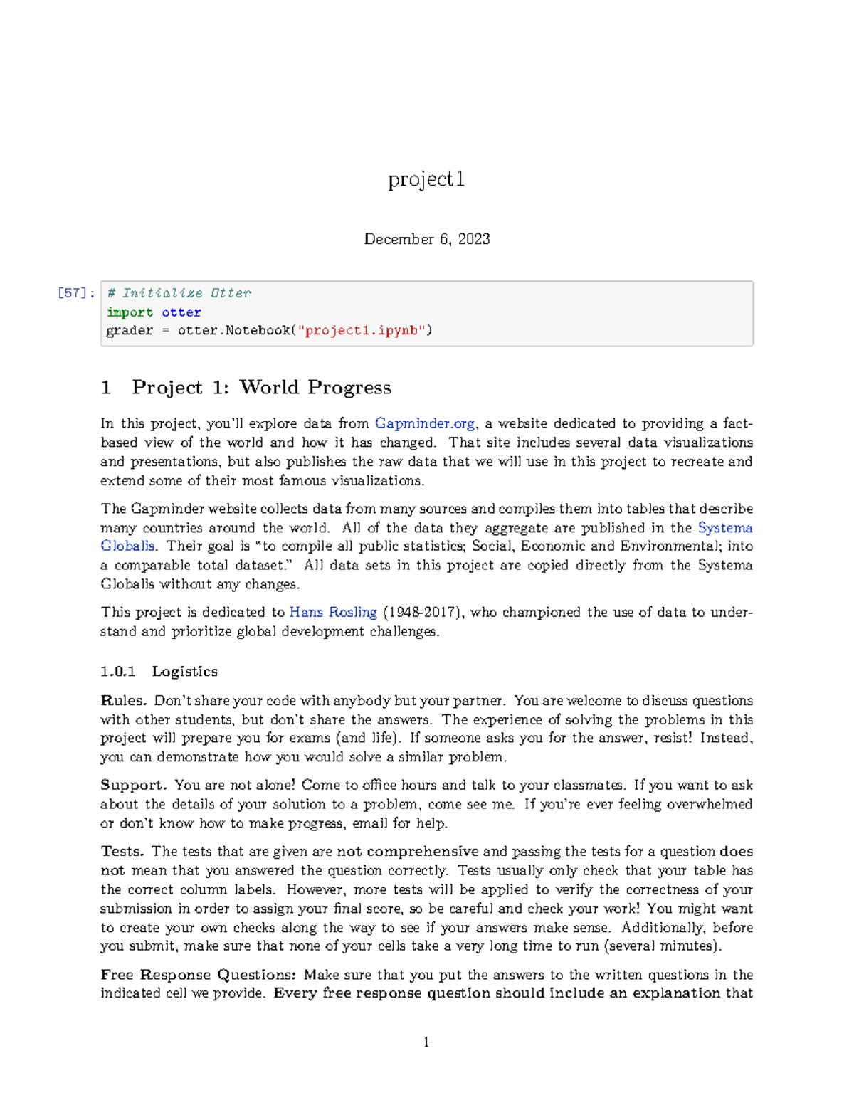 Project 1: Analyzing Global Population Trends (CS101) - Studocu