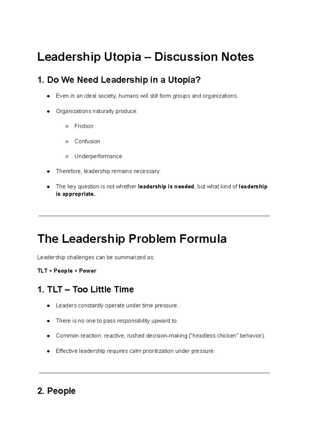 Leadership Utopia Discussion Notes: Rethinking Leadership Dynamics ...