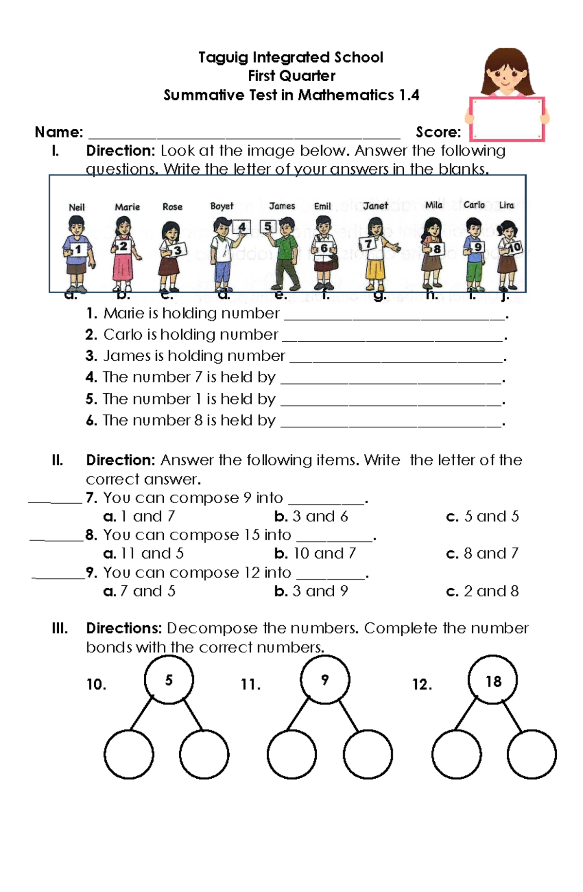 MATH 1 - First Quarter Summative Test on Number Concepts - Studocu