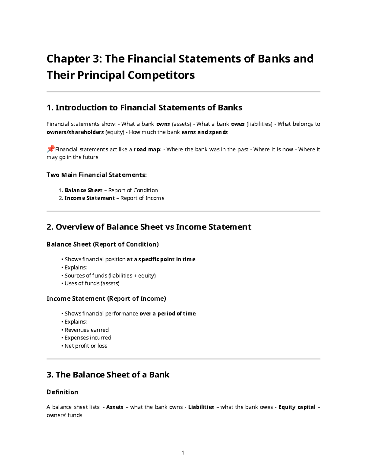 Chapter 3: Detailed Notes on Financial Statements of Banks - Studocu