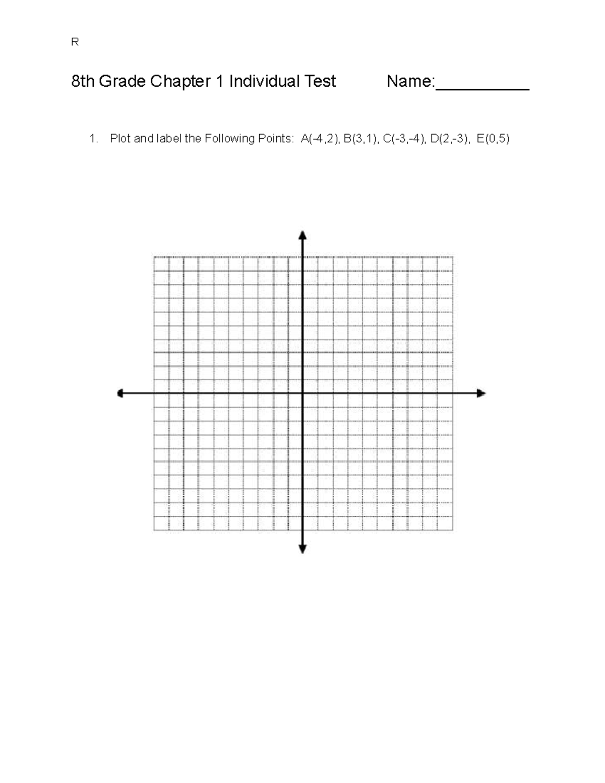 CC3 8th Grade Chapter 1 Individual Test & Reassessment Guide - Studocu