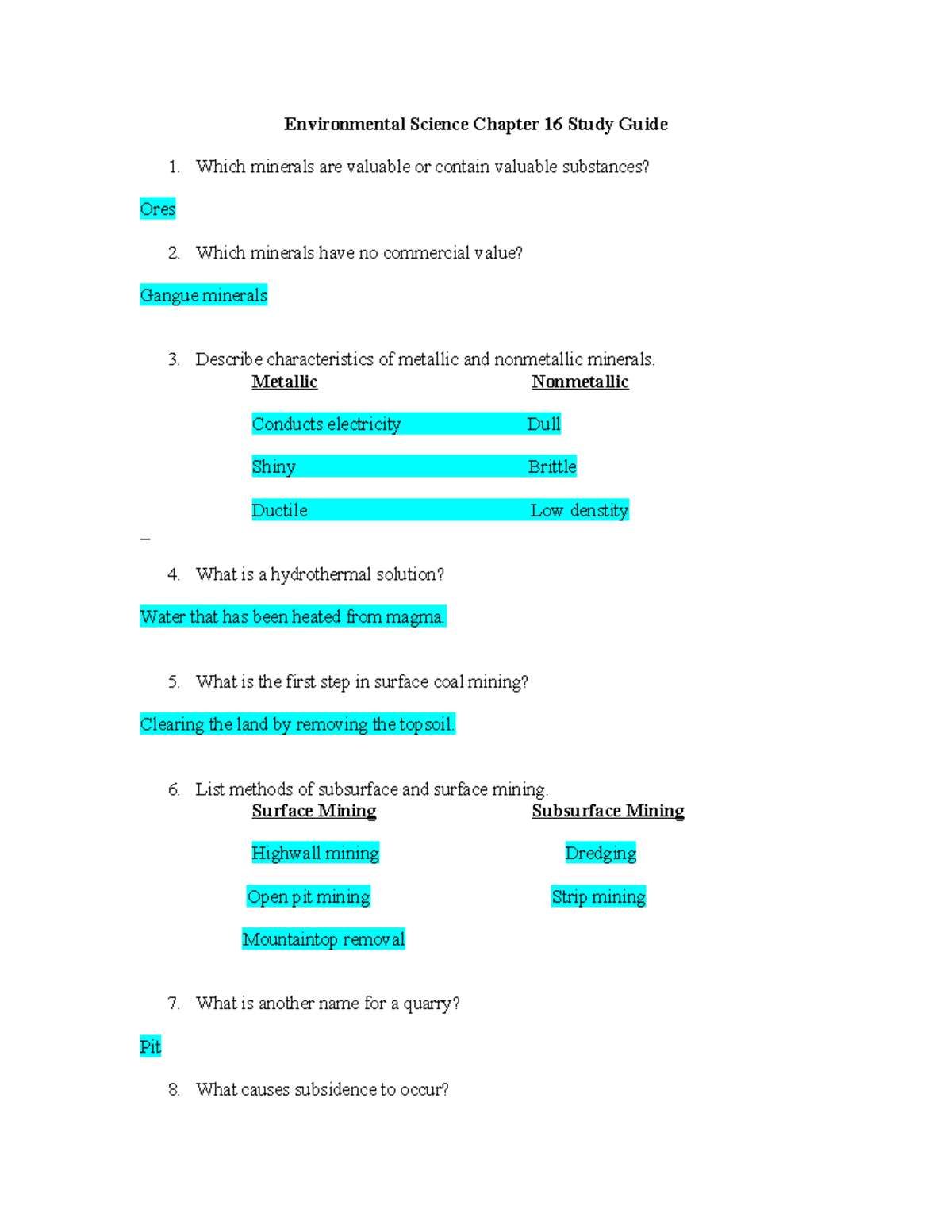 Copy of Environmental Science Chapter 16 Study Guide - Environmental ...