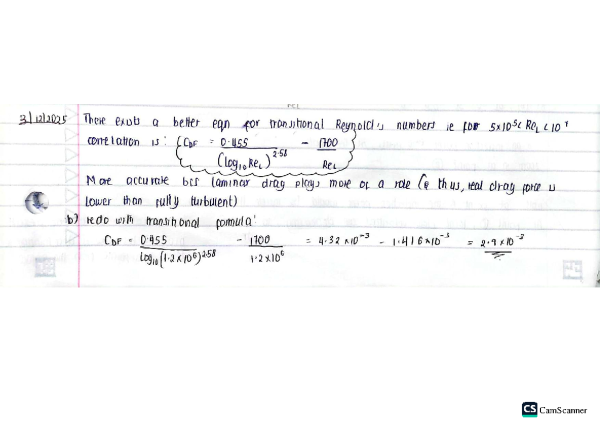 Fluids Lecture 24 Notes: Transitional Flow Analysis and Drag Forces ...