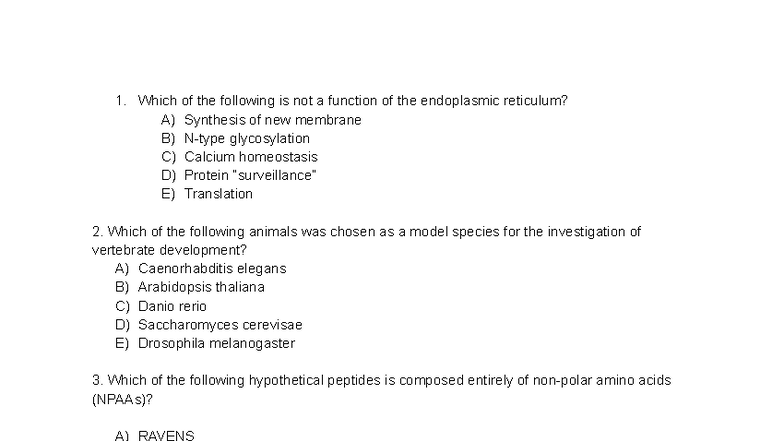 Practice Cell Bio Final Exam B: Key Concepts and Questions - Studocu