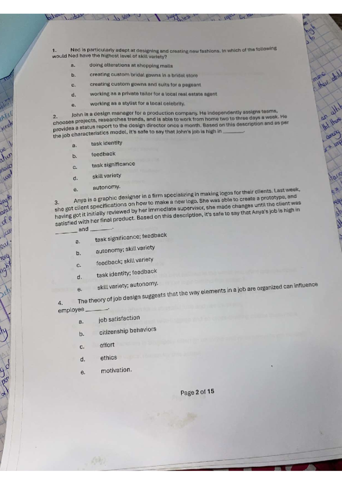 Question Paper - 2025/26: Job Design & Leadership Theories - Studocu