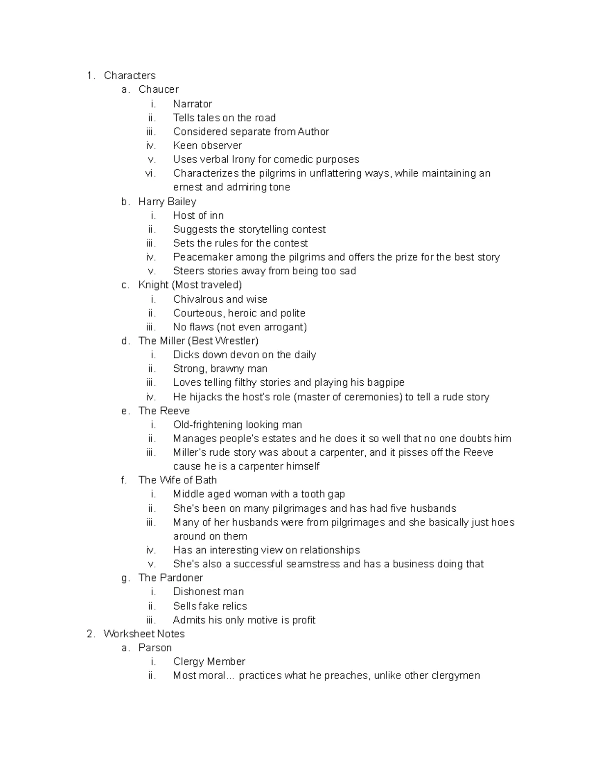 THE Canterbury Tales Summary - THE CANTERBURY TALES SUMMARY General ...