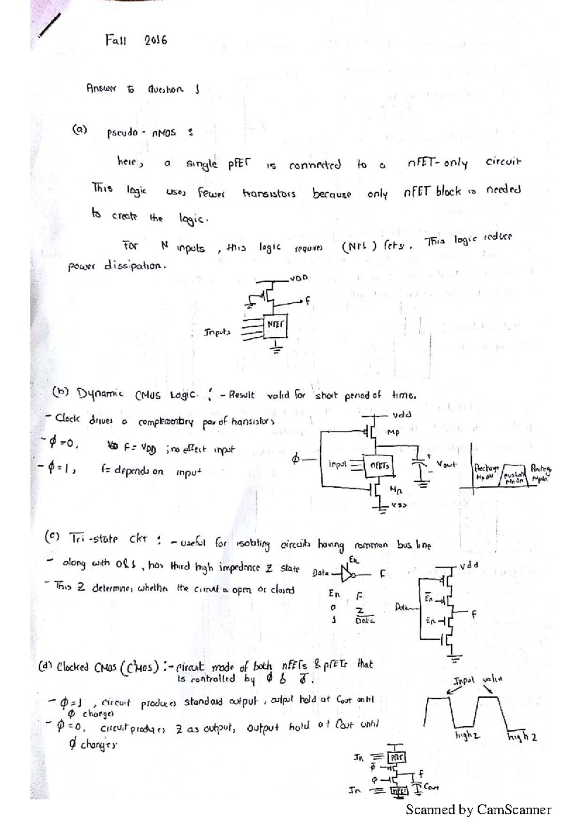 Fall 2016 IQR: nMOS Logic and Circuit Design Insights - Studocu