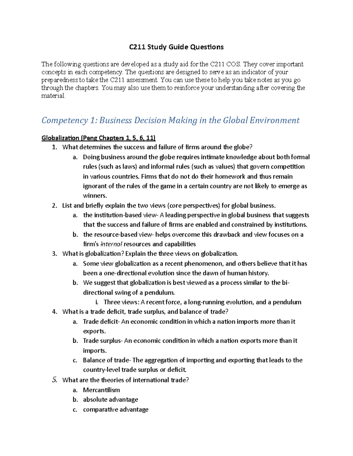 C211 Study Guide Questions 9-2022 - C211 Study Guide Questions The ...