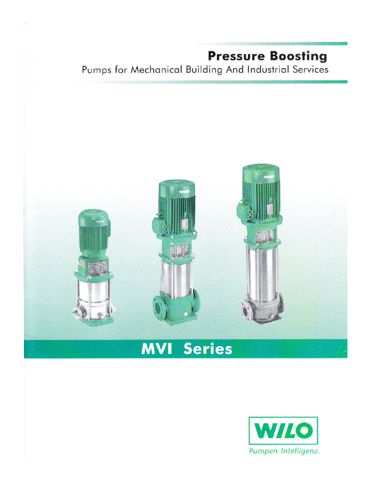Pressure Boosting WILO MVI Series Pumps for Mechanical Services - Studocu