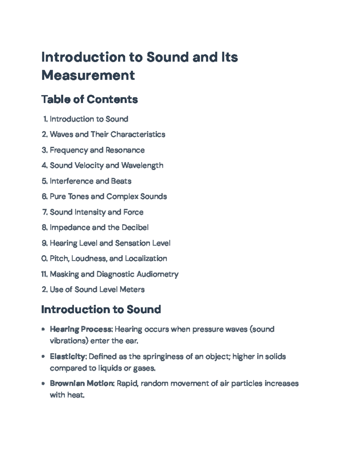 Introduction to Sound and Its Measurement: Key Concepts Explained ...