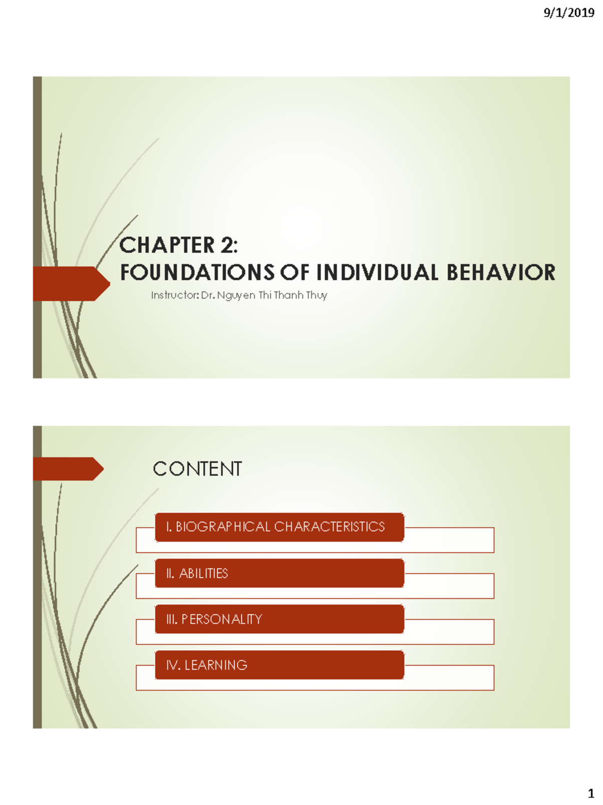 CHAPTER 2: FOUNDATIONS OF INDIVIDUAL BEHAVIOR - Key Concepts and ...