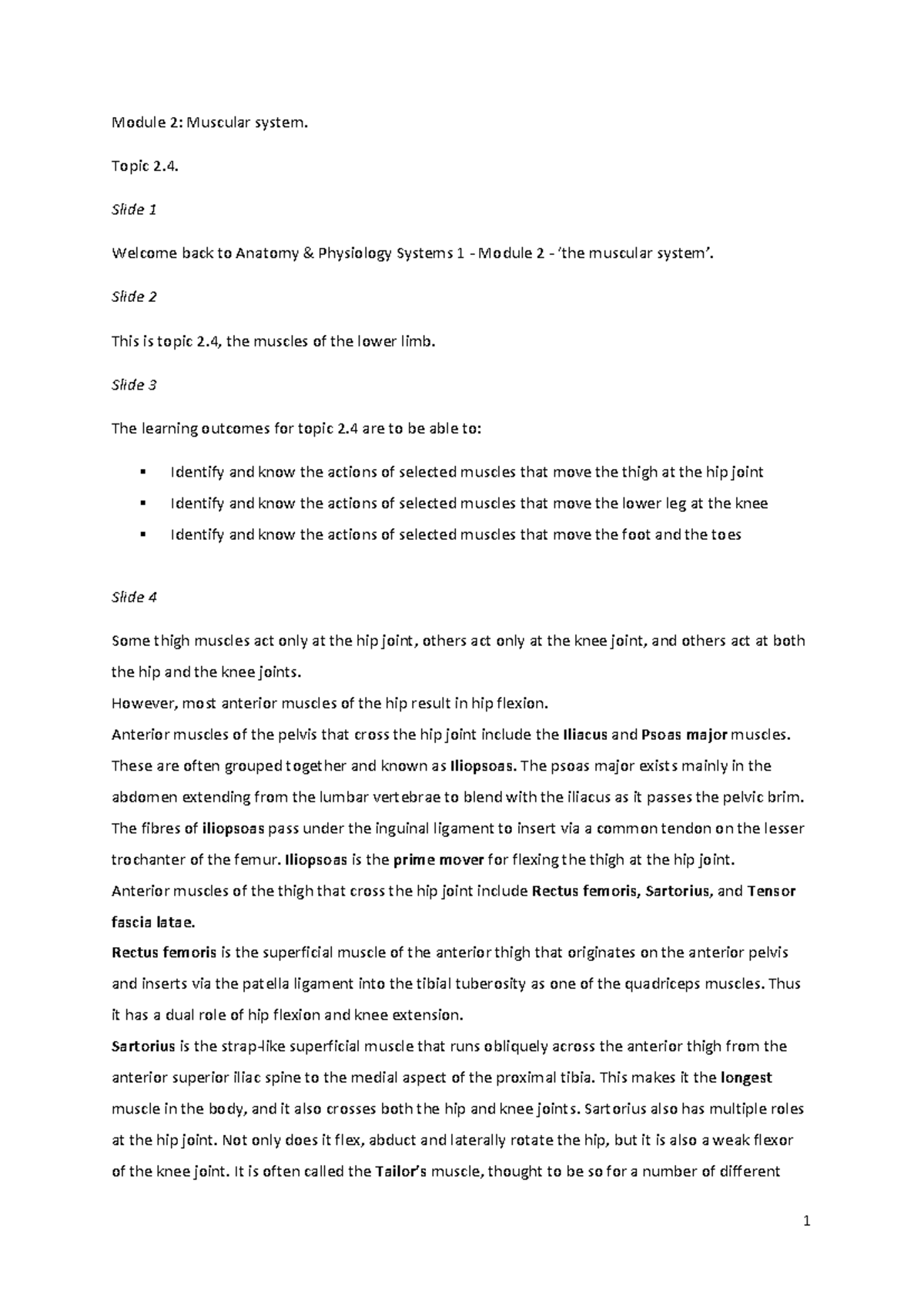 2023 A&P1 Module 2 2.4 script - Module 2: Muscular system. Topic 2 ...