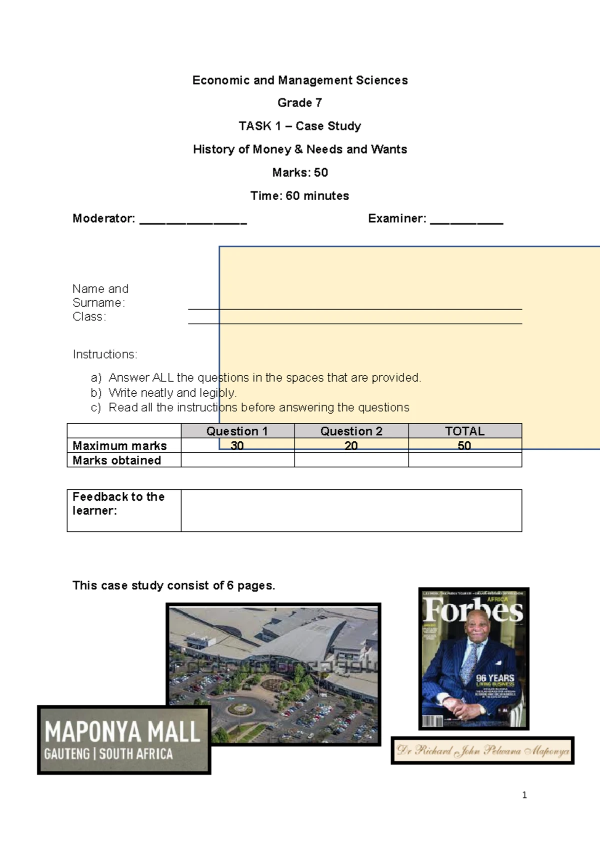 Grade 5 SS History Test - Term 3 2023 (30 Marks) - Studocu