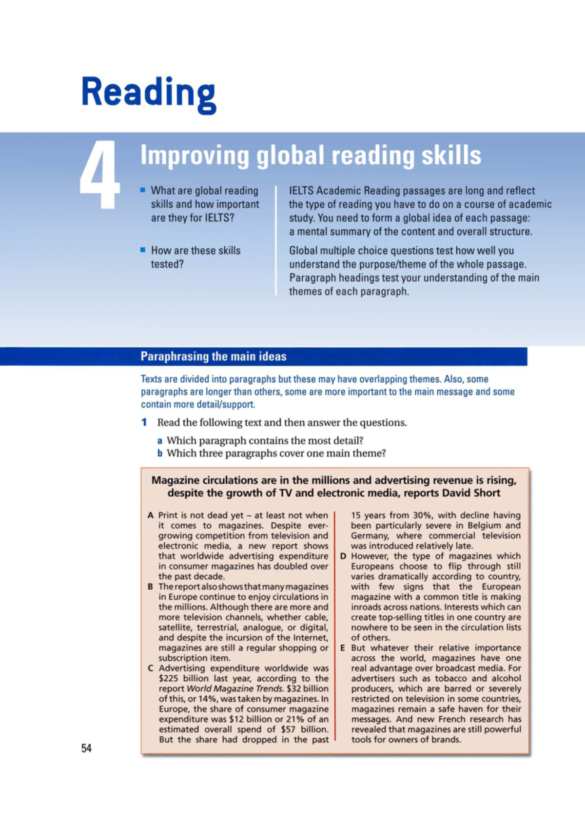 Reading 2 - dbfnfnh - Reading 4 Improving global reading skills What ...