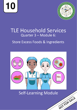 TLE 10 Household Quarter 3 Module 8 Moradas - DEPARTMENT OF EDUCATION ...