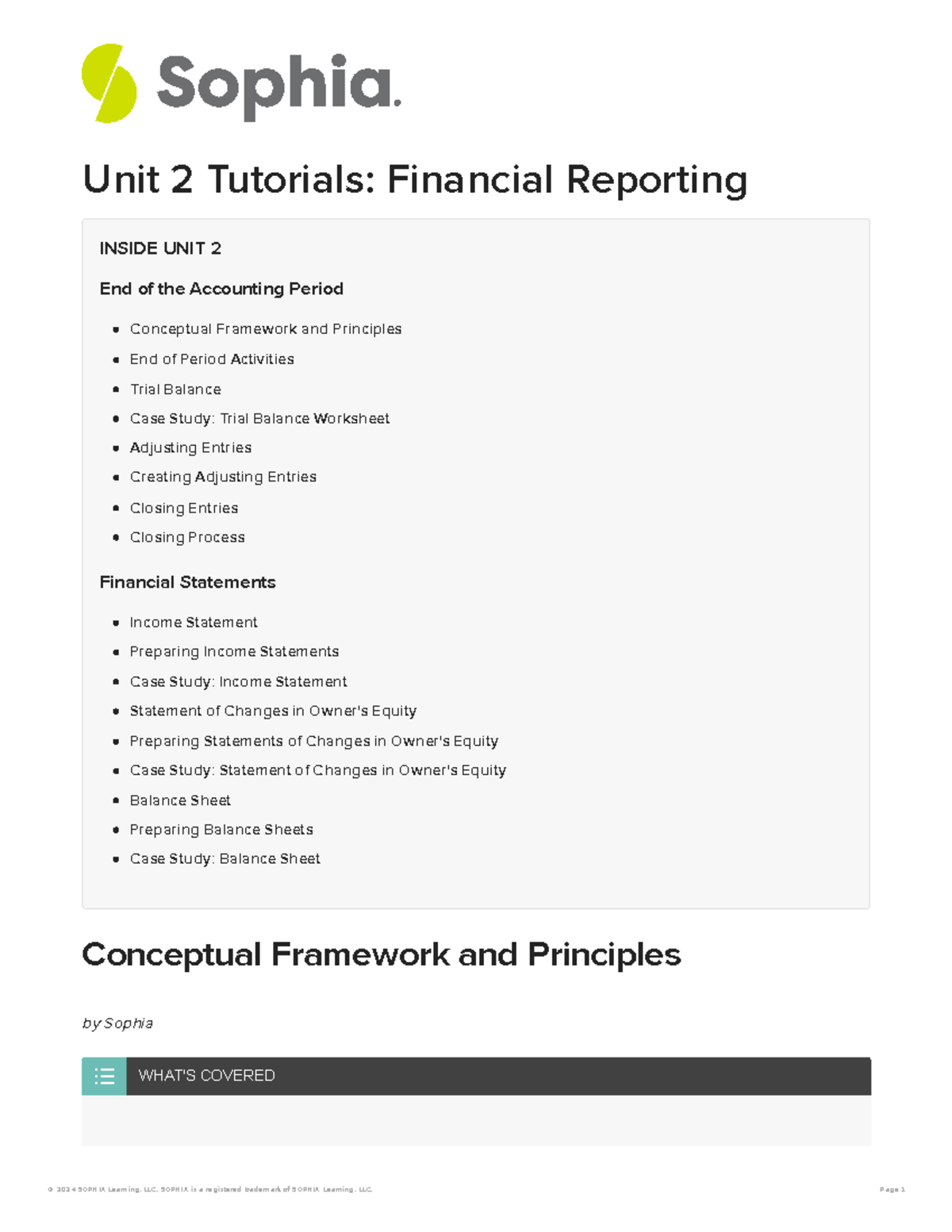 Unit 2 Tutorials: Key Concepts in Financial Reporting and Trial Balance ...