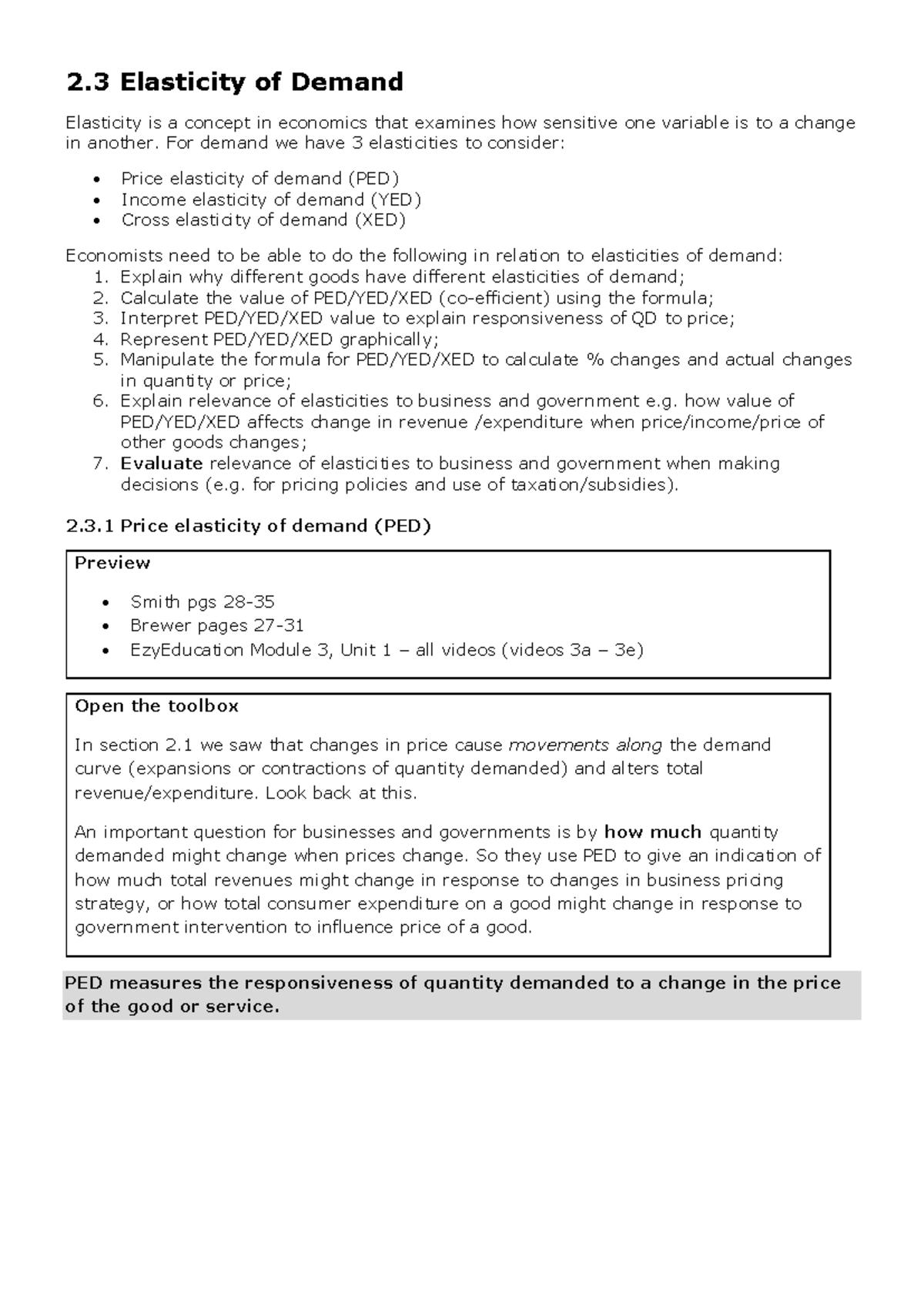 Understanding XED, PED & YED in Economics - Course: ECON 101 Final Exam ...