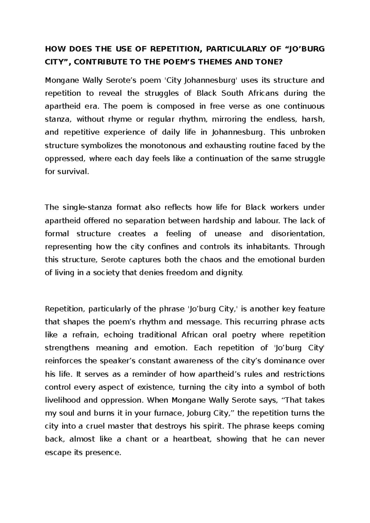 EN15W0A 2nd Assignment: Analyzing Repetition and Personification in ...