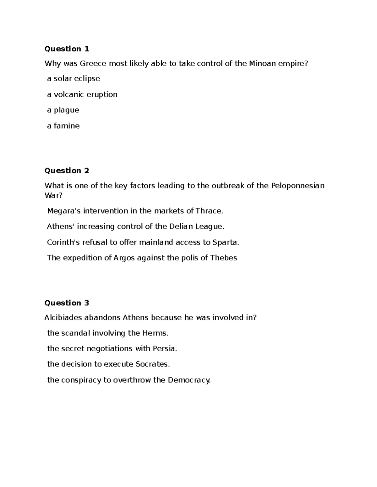 Ancient Civilizations Quiz Questions - History 101 (Midterm) - Studocu