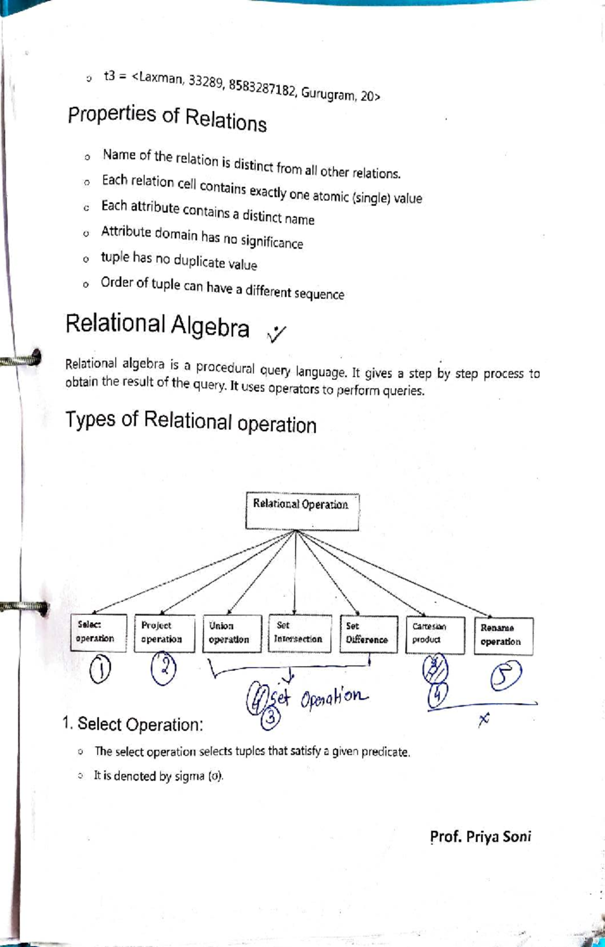 Properties of Relations and Relational Algebra - T3 33289 - Studocu