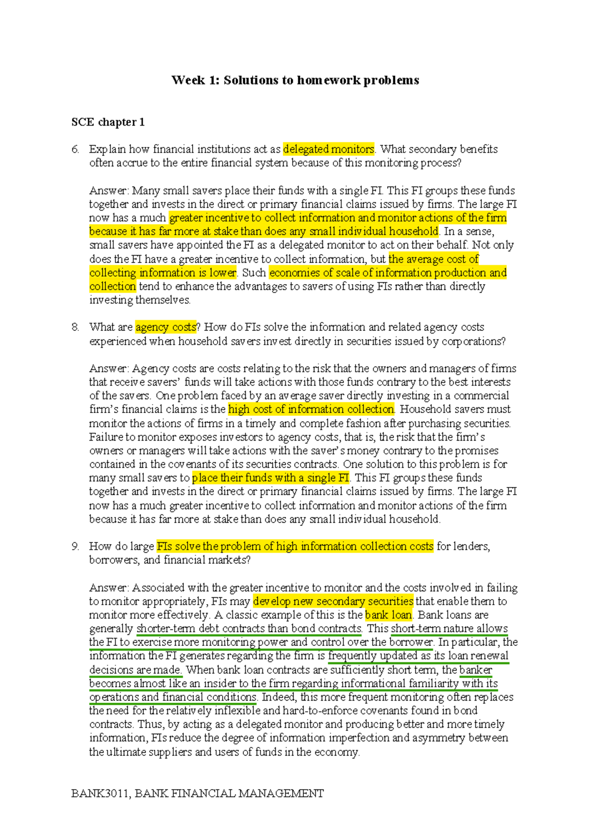Week 1 solutions - w1 solution - Week 1: Solutions to homework problems SCE chapter 1 Explain ...