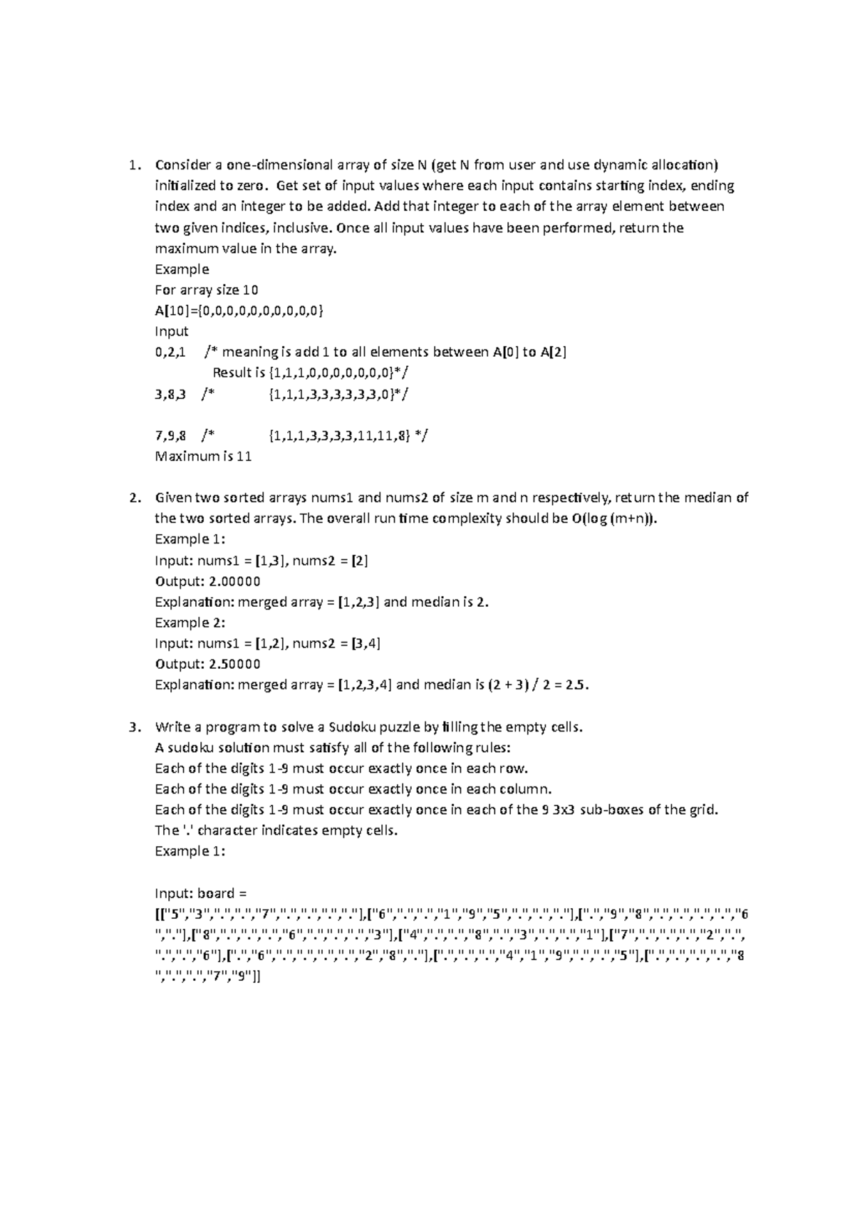 Ps1 - Data structures problems - Consider a one-dimensional array of ...