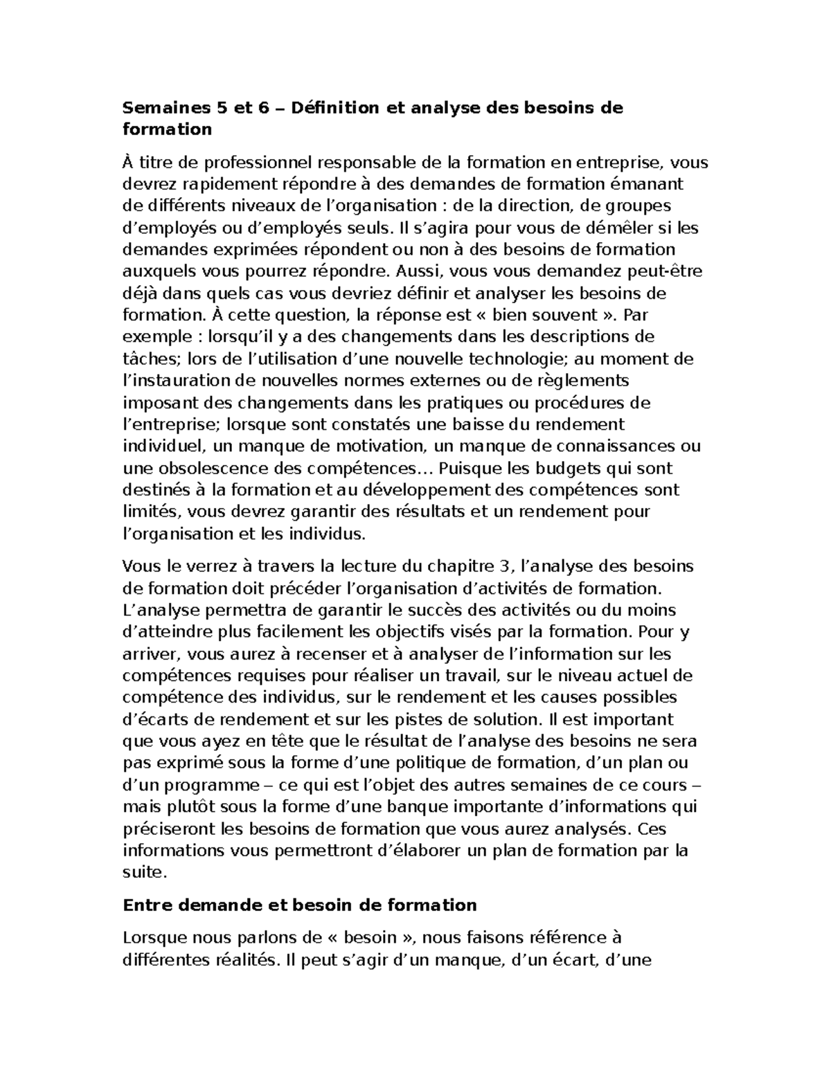 Module 2 - TÉLUQ : Analyse des Besoins de Formation et Design ...