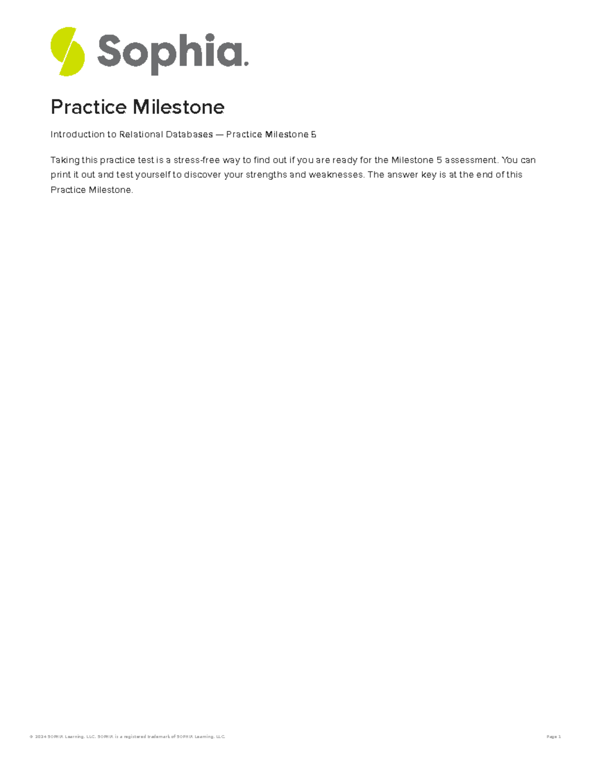 CS1011 Unit 5 Practice Milestone: Introduction to Relational Databases - Studocu