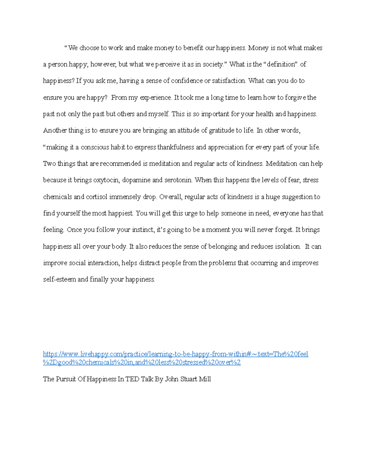 Unit 8 - Essay Assignment on Understanding Happiness - Studocu