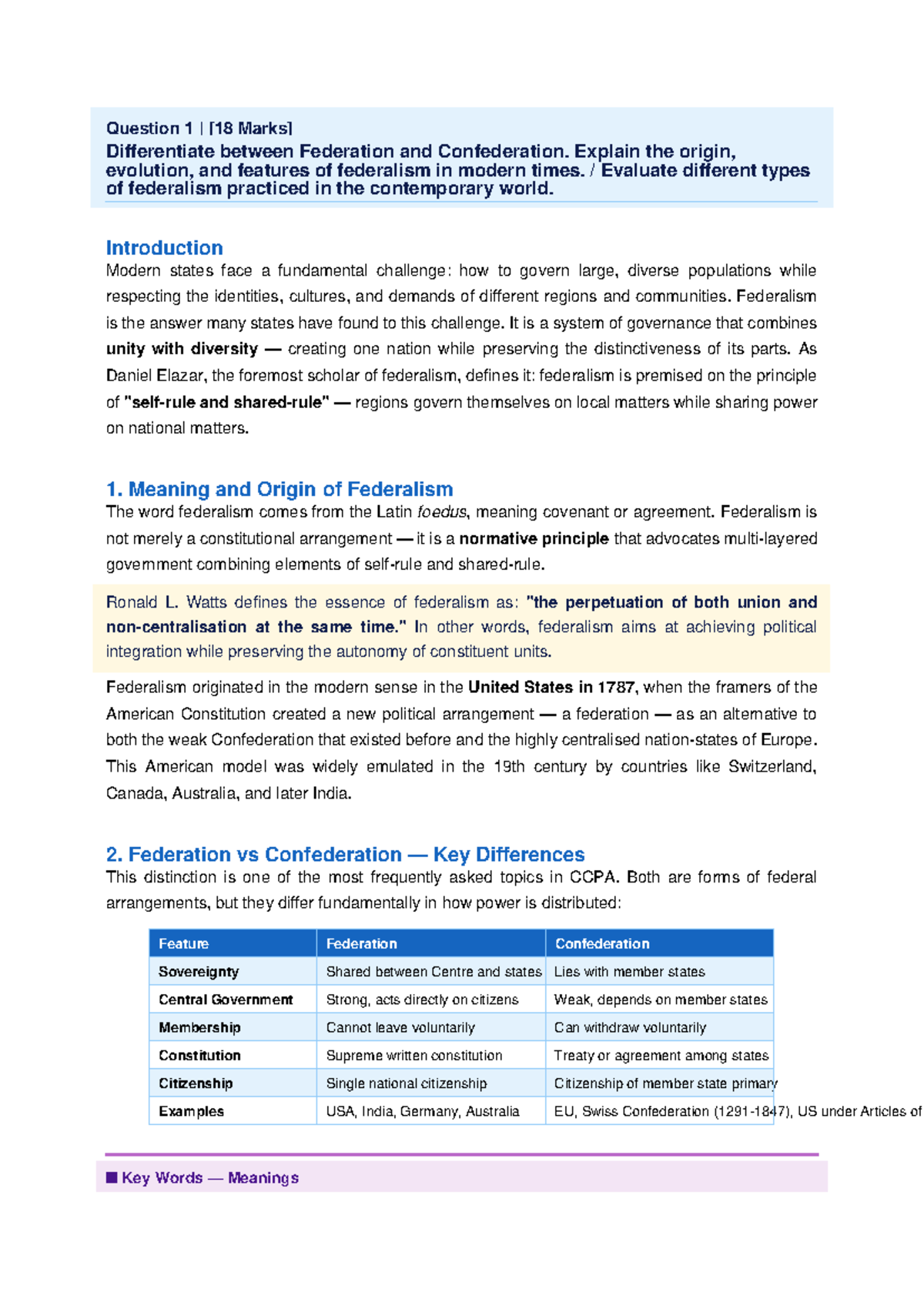 Federalism: Understanding Federation vs Confederation in Modern ...