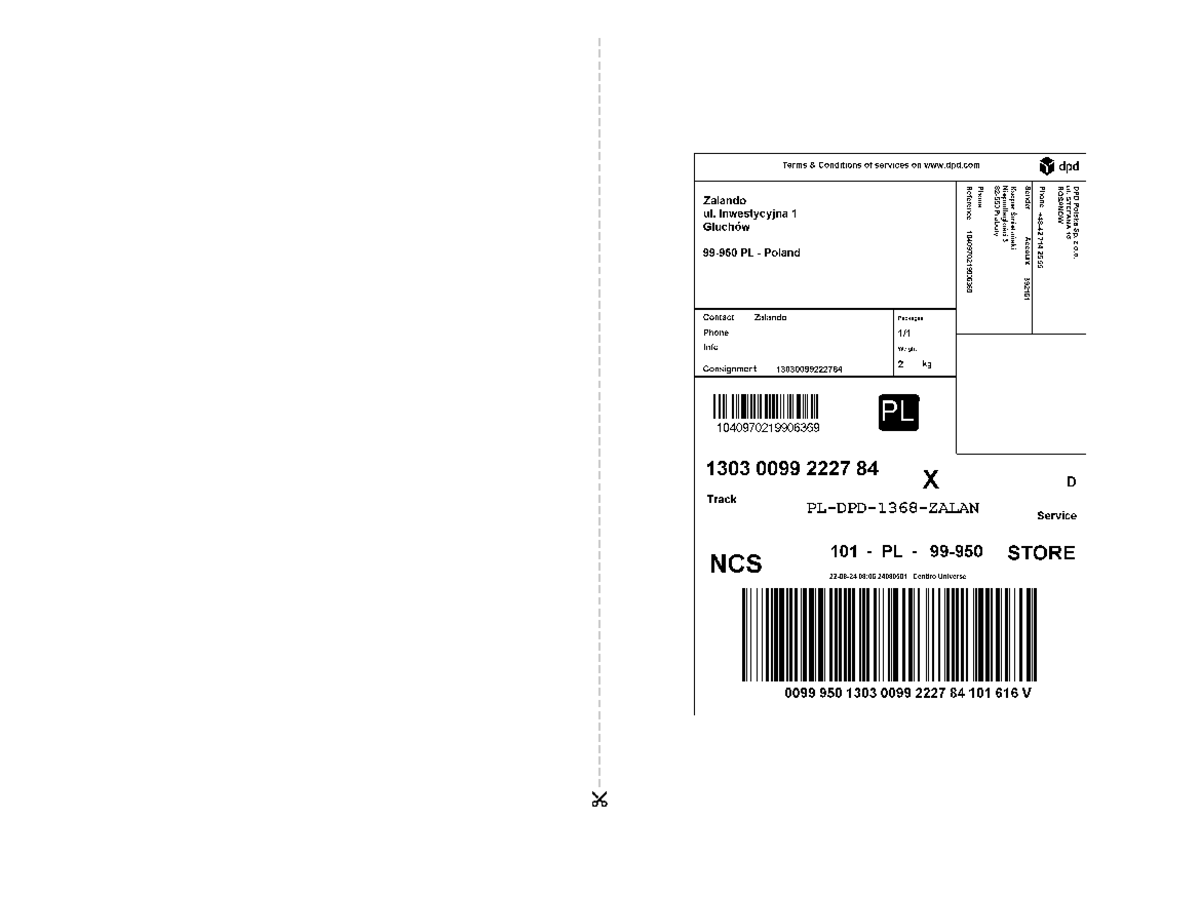 Zalando Return Sheet Label Guide - Order 10906082527065 - Studocu