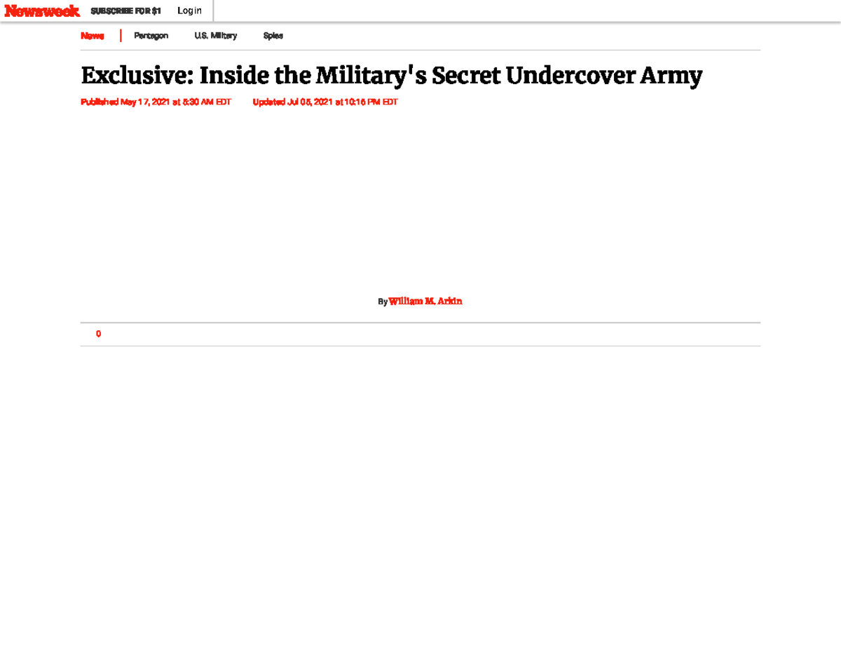 Exclusive Insights into the Pentagon's Secret Undercover Army - Studocu