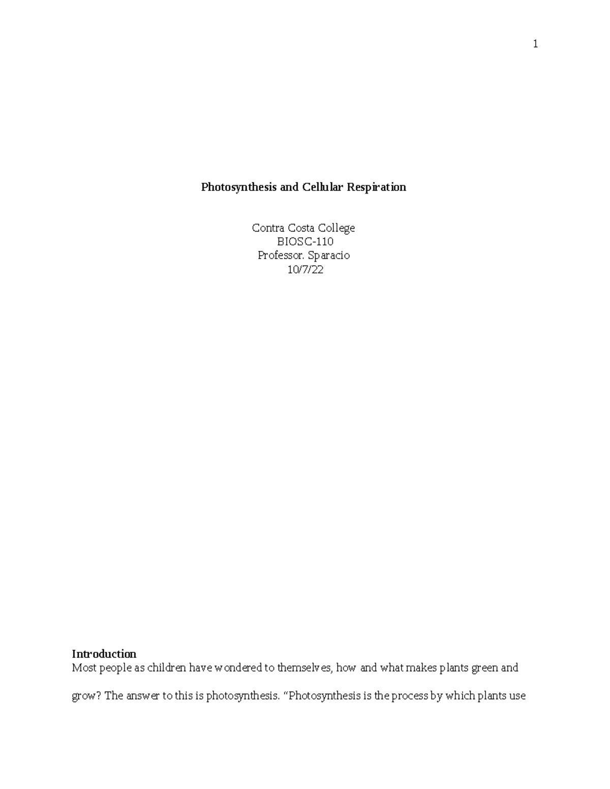 Lab 7 - Exploring Photosynthesis & Cellular Respiration Techniques ...
