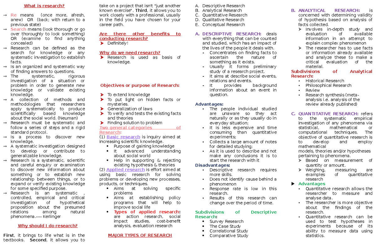 Introduction to Research - What is research? Re means (once more ...