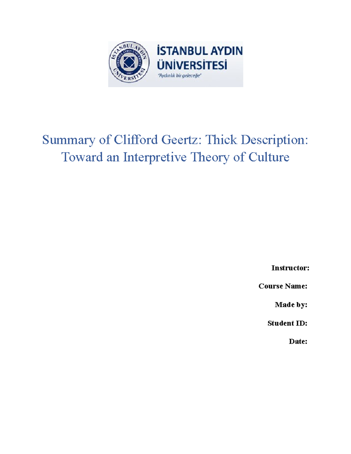 Summary of Clifford Geertz - Geertz refutes previous anthropological ...