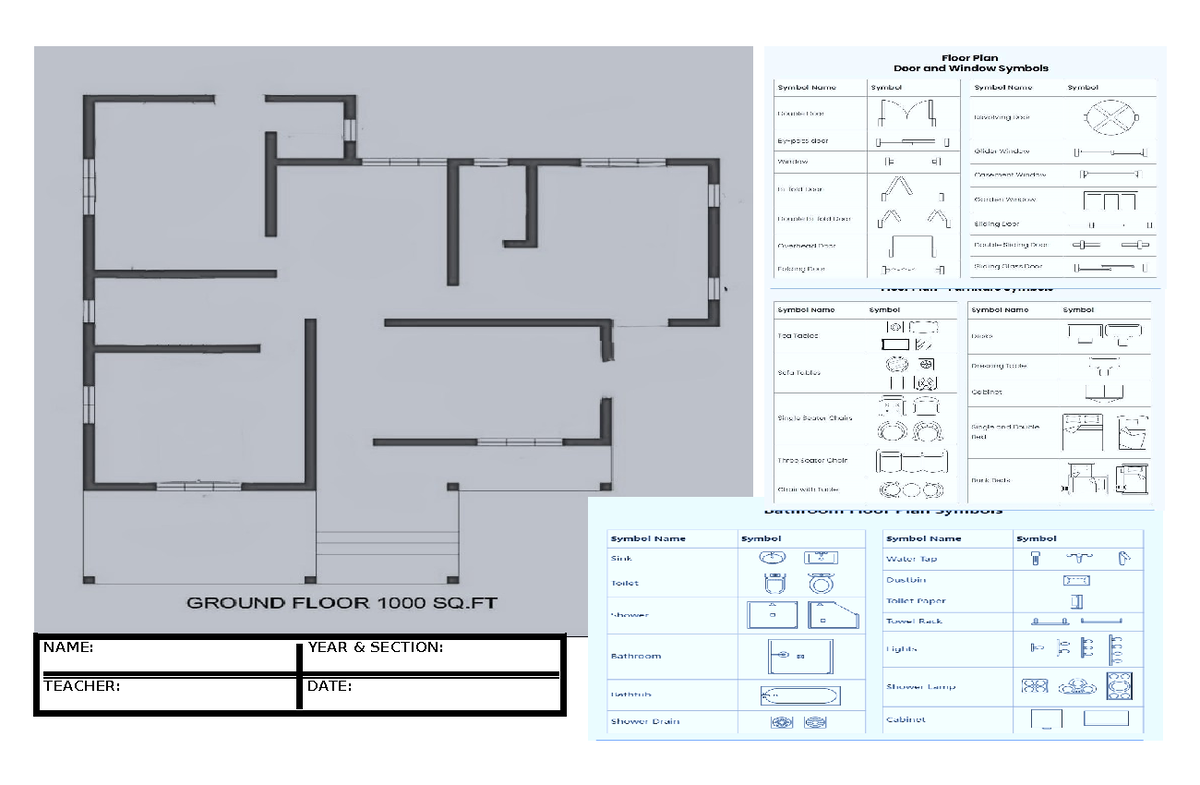 Grade 9 activity floor plan - Floor Plan Door and Window Symbols Symbol ...