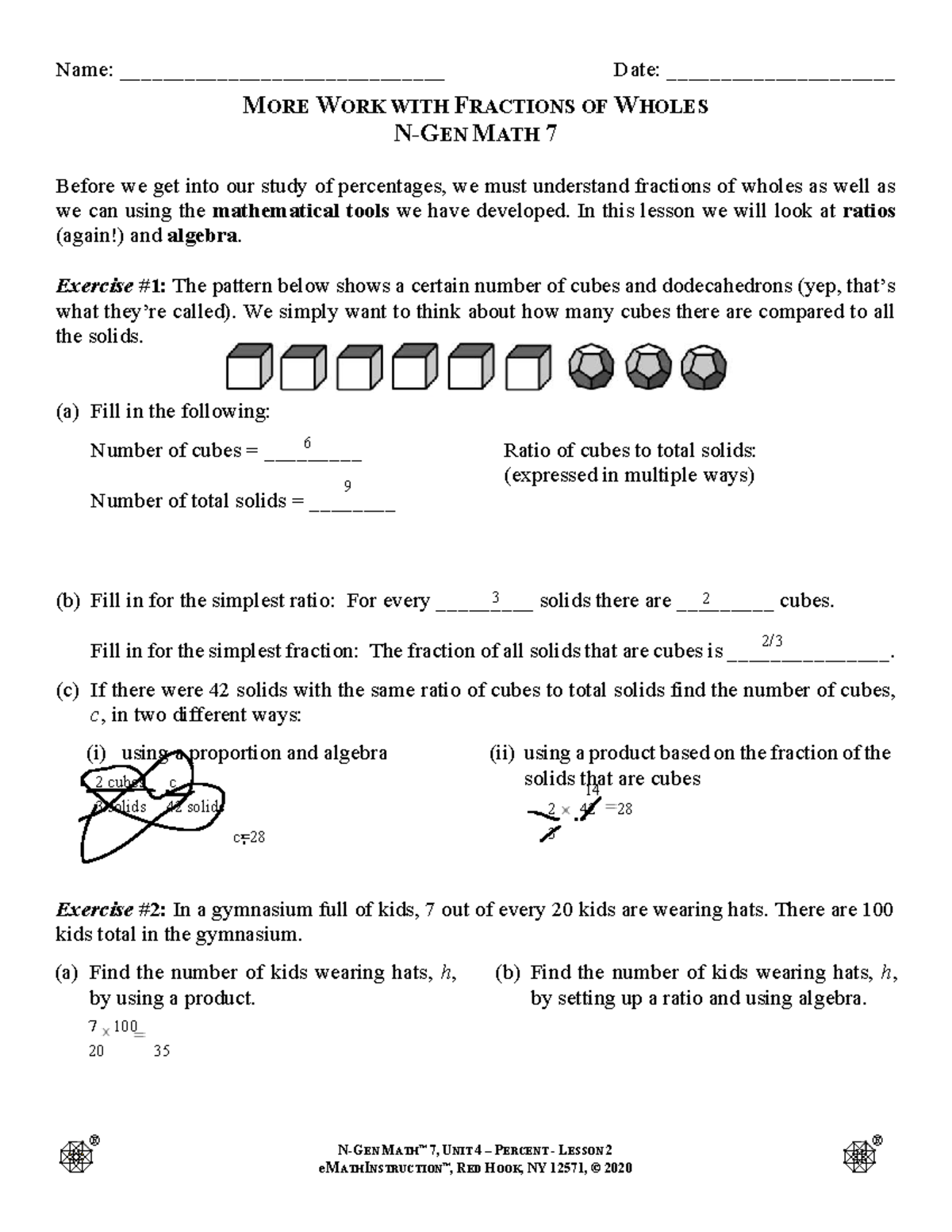 N Gen Math 7 Unit 4 More Work With Fractions Of Wholes Studocu