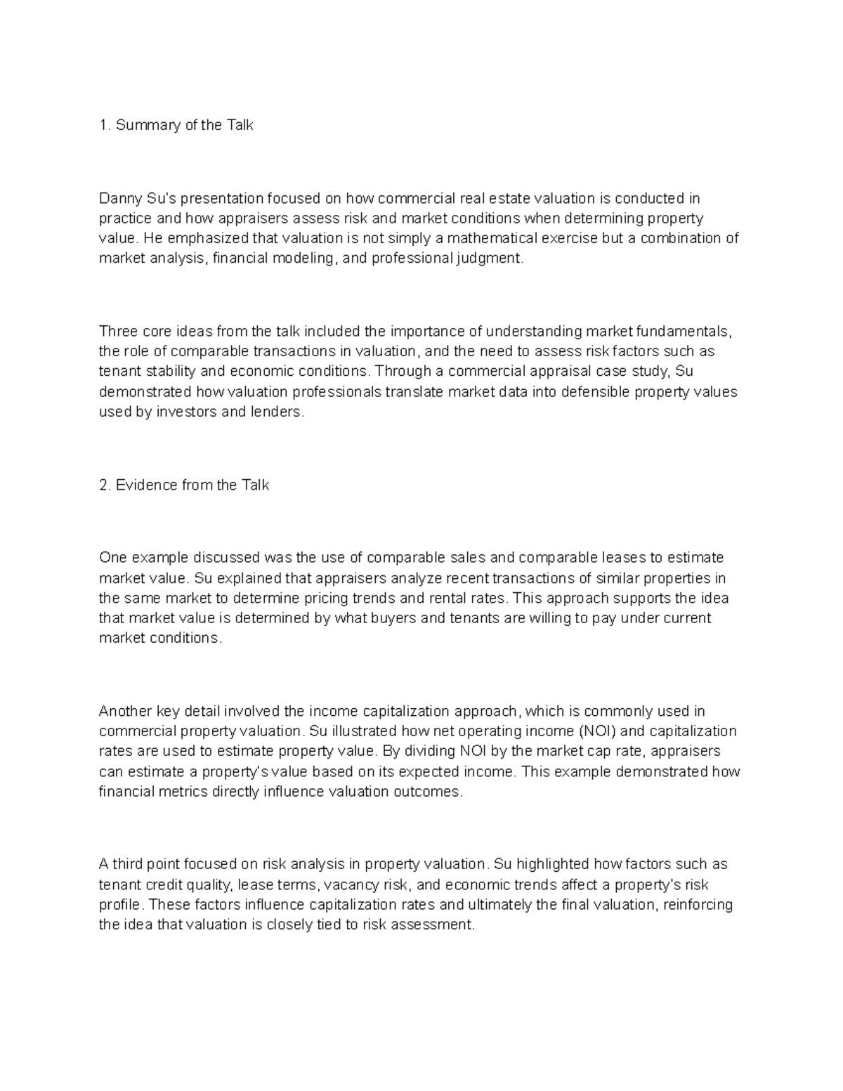 REM 700 Guest Speaker Summary: Insights on Commercial Real Estate ...