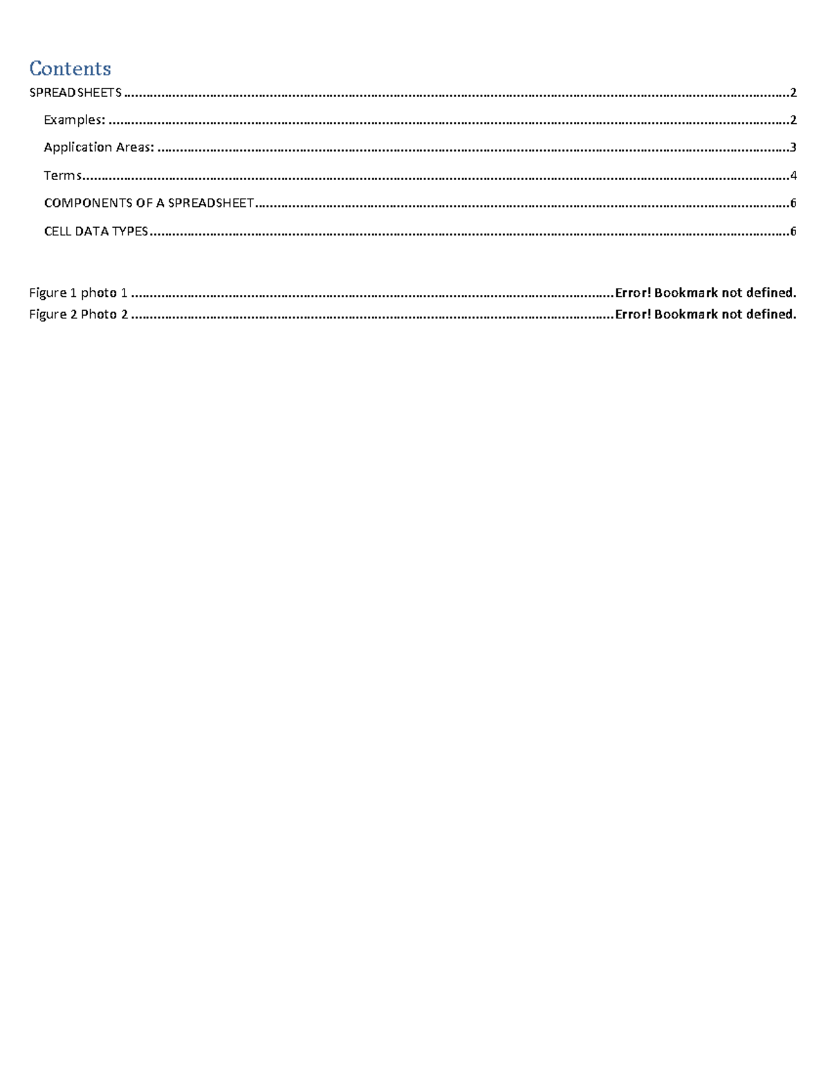 Elements of Spreadsheets: Key Components and Functions Overview - Studocu