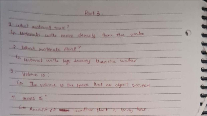 Part 3 - Understanding Density: Sinking and Floating Materials - Studocu