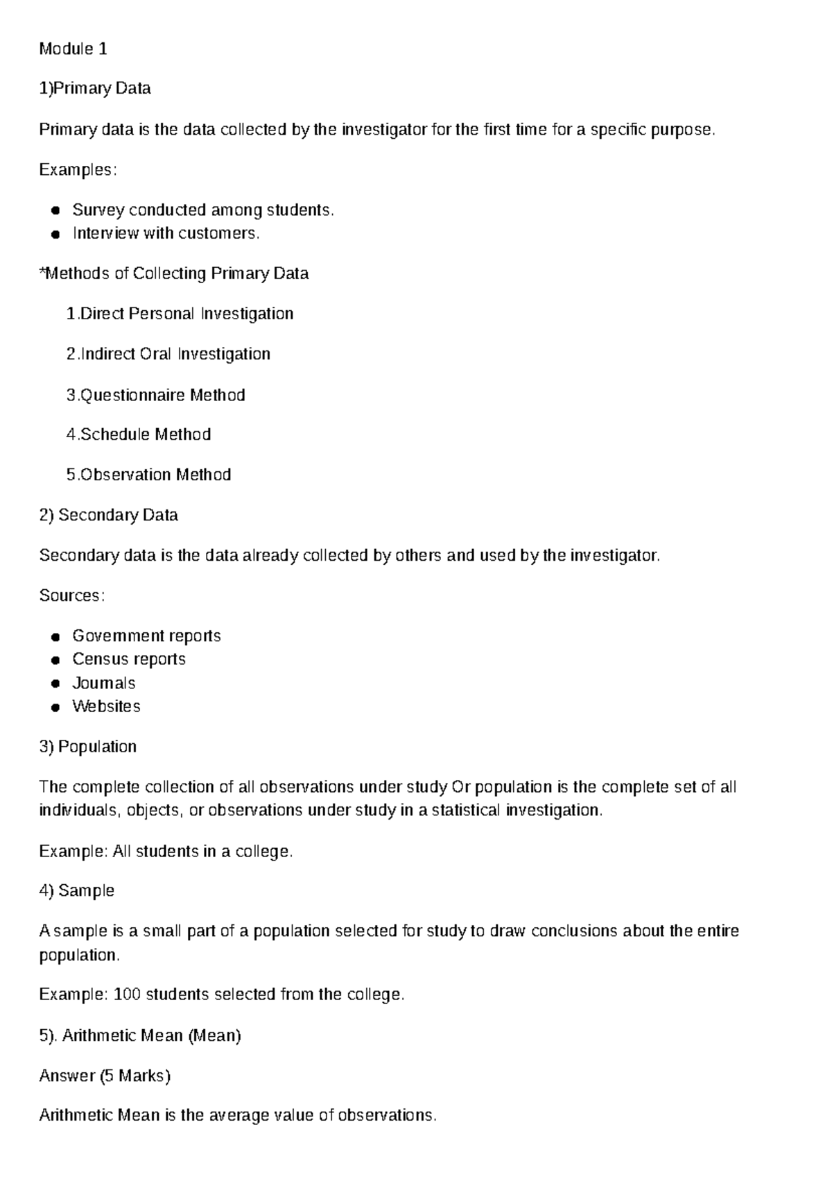 Module 1: Primary & Secondary Data Analysis (20260602) - Studocu