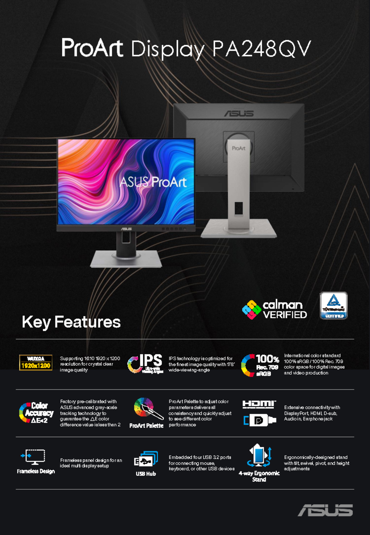 Pro Art Display PA248QV: Key Features & Specs Overview - Studocu