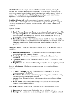Essay-prop answer model for both tort and property - Essay question for ...