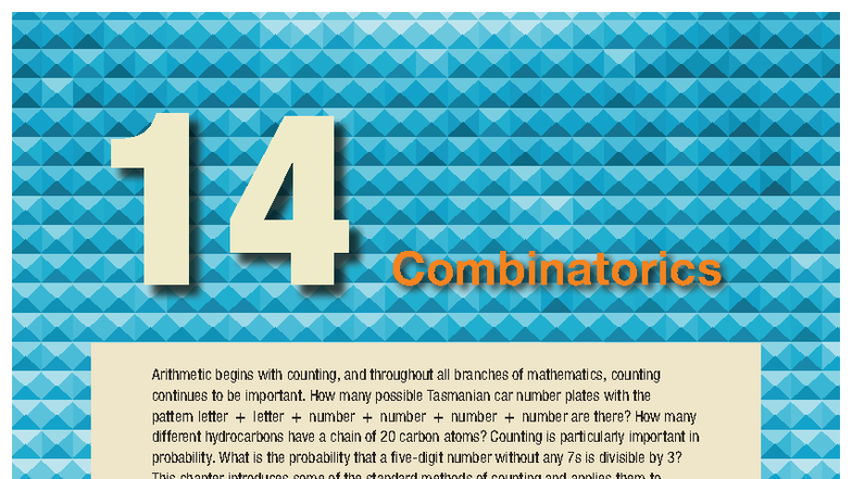 CSM6 EXT1Y11 Chapter 14 - Combinatorics and Counting Methods - Studocu