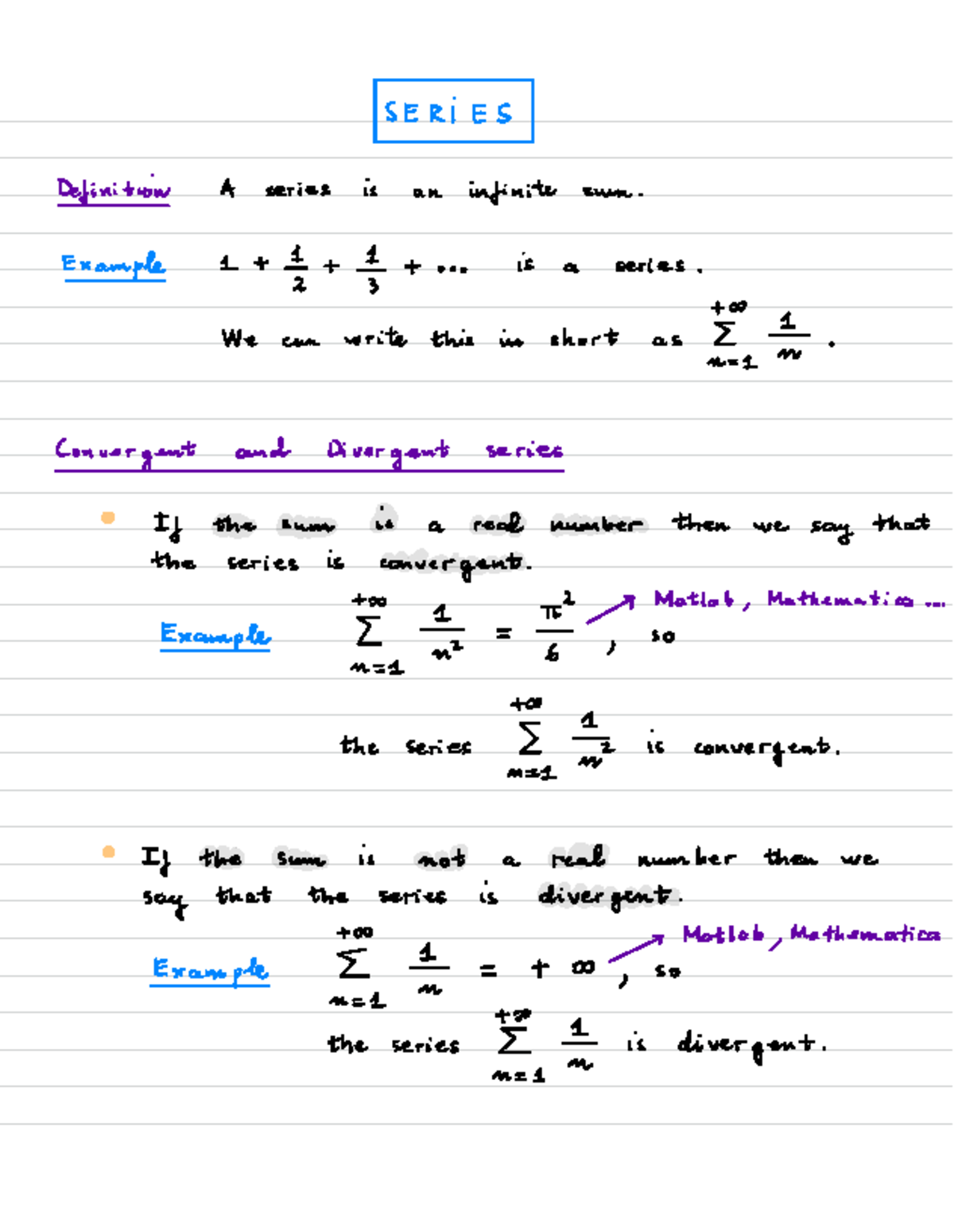 SERIES Definition and Examples: Convergence and Divergence Analysis ...