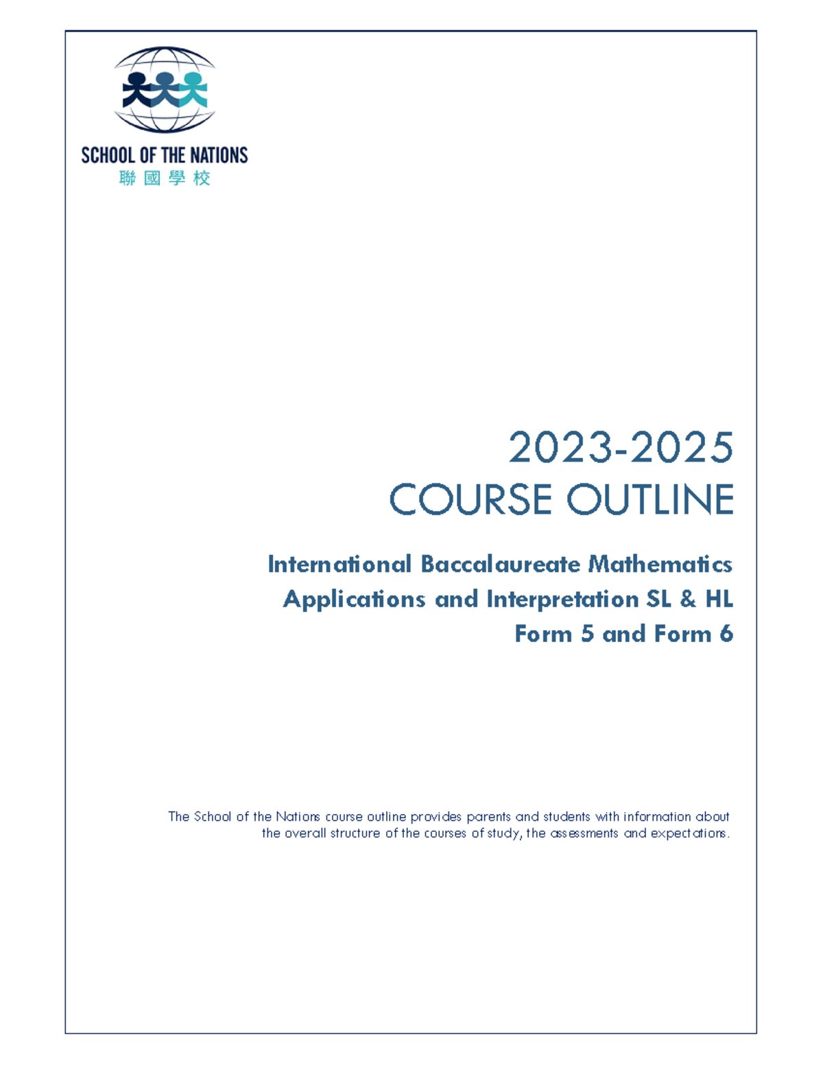 IBDP Mathematics AI Course Outline (2023-2025) for SL & HL - Studocu
