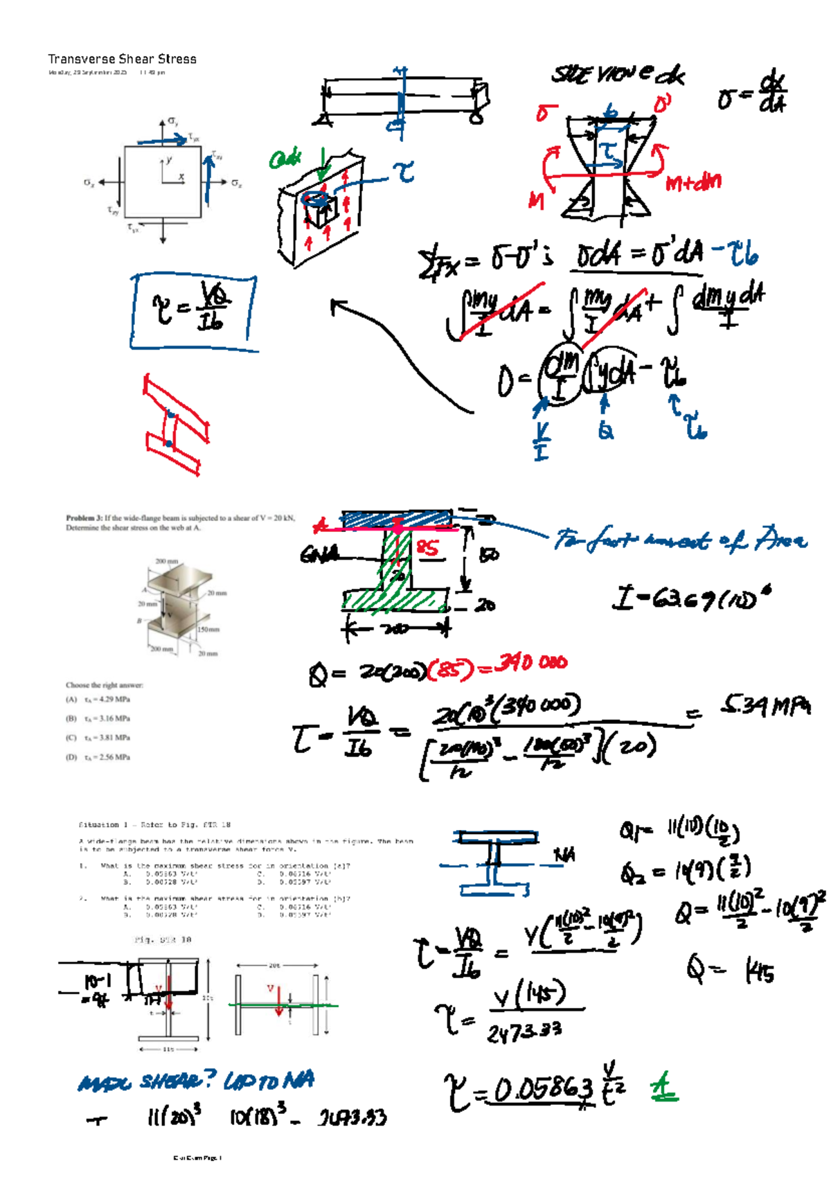 Transverse Shear Stress 100225 - Strength of Materials - Transverse ...